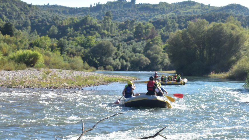 Rafting at Alfeios (Alpheus) river, Ancient Olympia, Peloponnese ...